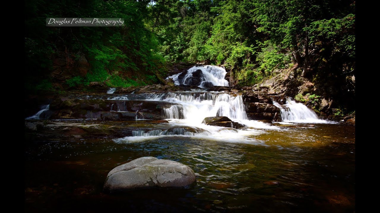 West Branch Falls on the Huron River Baraga County Michigan 4k - YouTube