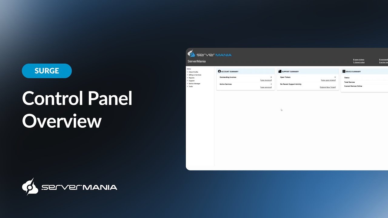 Surge: Tour & Control Panel Overview | ServerMania - YouTube