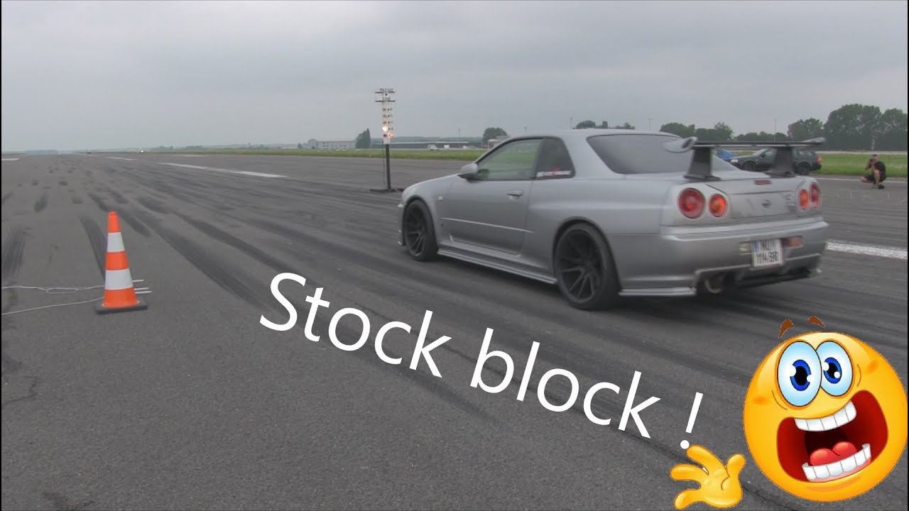 700 hp Stock block! R34 GTR at Race1000 half mile race - YouTube