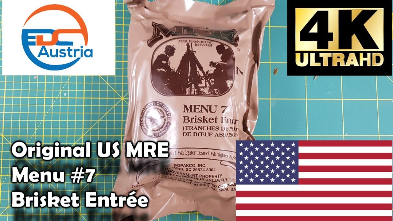 Original US ARMY MRE Menu #7: Brisket Entrée (2016) - MRE Review & BIG ...