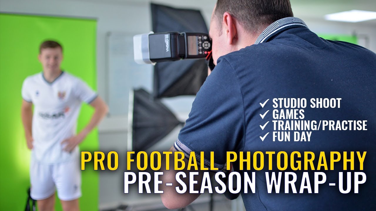 Behind the scenes of pro football photoshoot | Pre-season wrap-up - YouTube