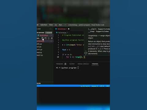 Factorial program in python ️ 👍 programming - YouTube