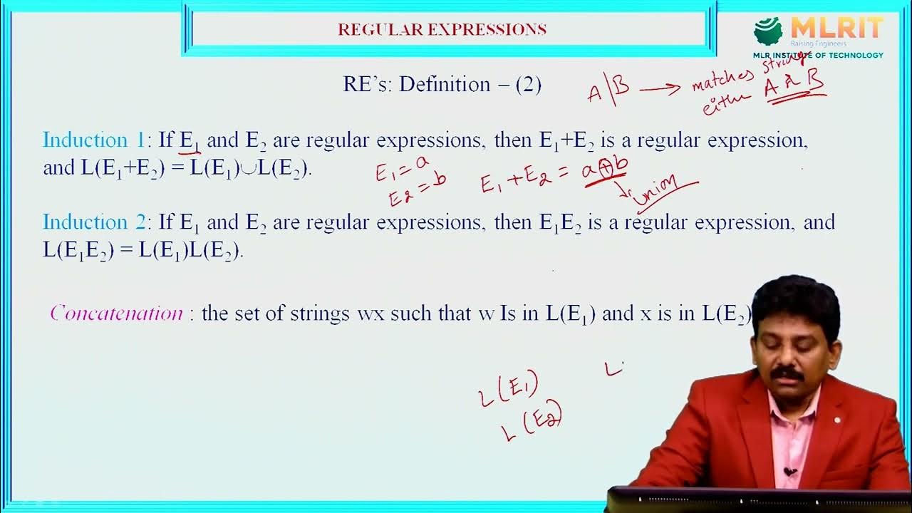 Lec54automata And Compiler Design Regular Expressions By B Devananda Rao Youtube