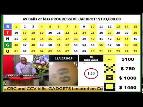MEGA BINGO DRAW 11-12-2025..JACKPOT IS $$193,800.00.. ADS ARE MUTED TO AVOID COPYRIGHT INFRINGEMENT.