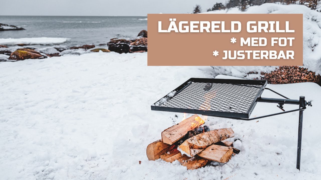 Lägereld-grill med stativ - justerbar liten grill för resor, husvagnar ...