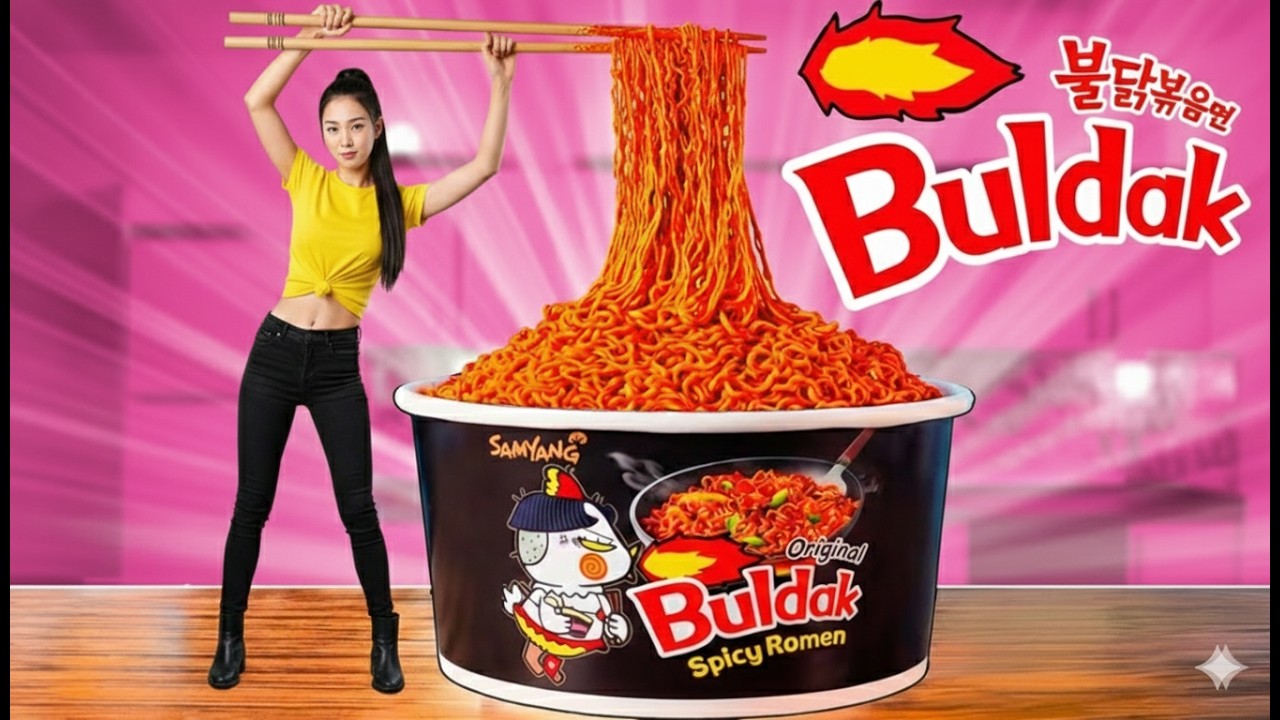 I MADE GIANT Buldak! (Instant Noodles) - YouTube