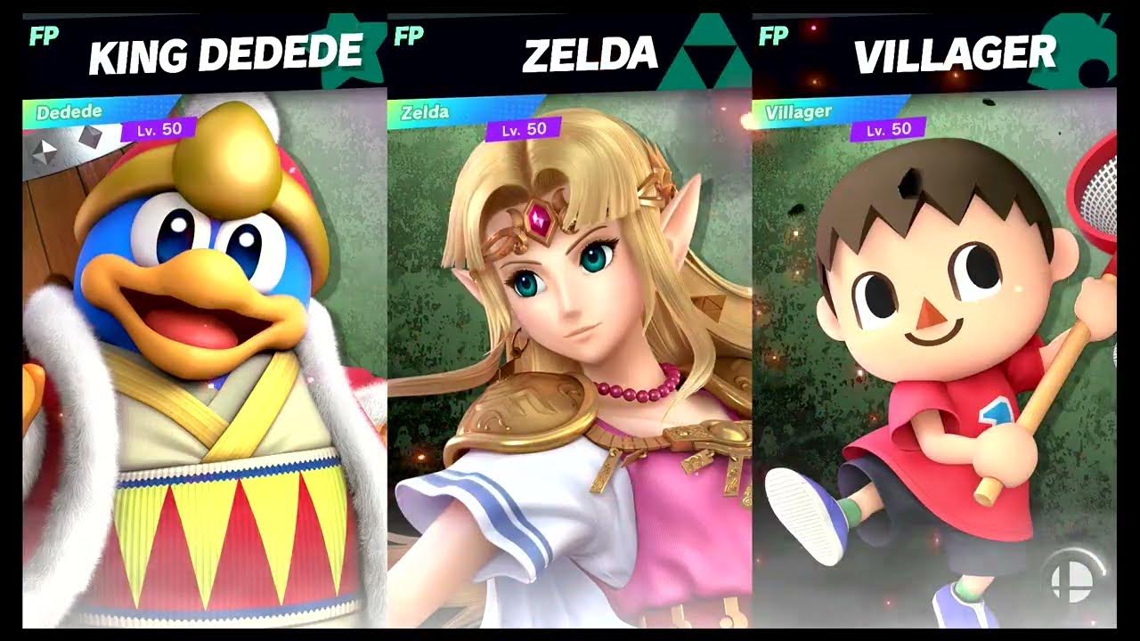 Super Smash Bros Ultimate Amiibo Fights – 11pm Finals Dedede vs Zelda vs Villager - YouTube