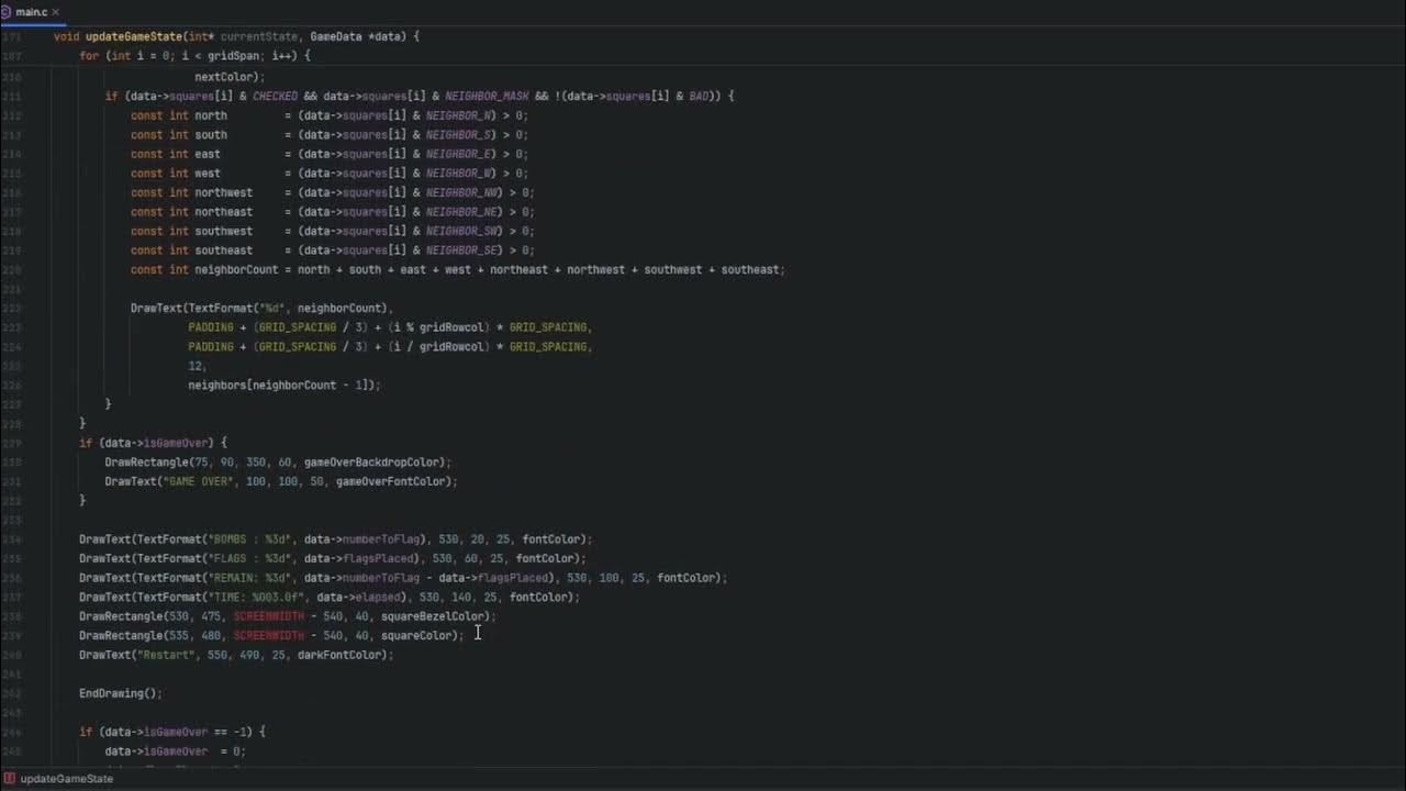 GDP : Minesweeper (C | Raylib | CLion/CMake) Part 4 - YouTube