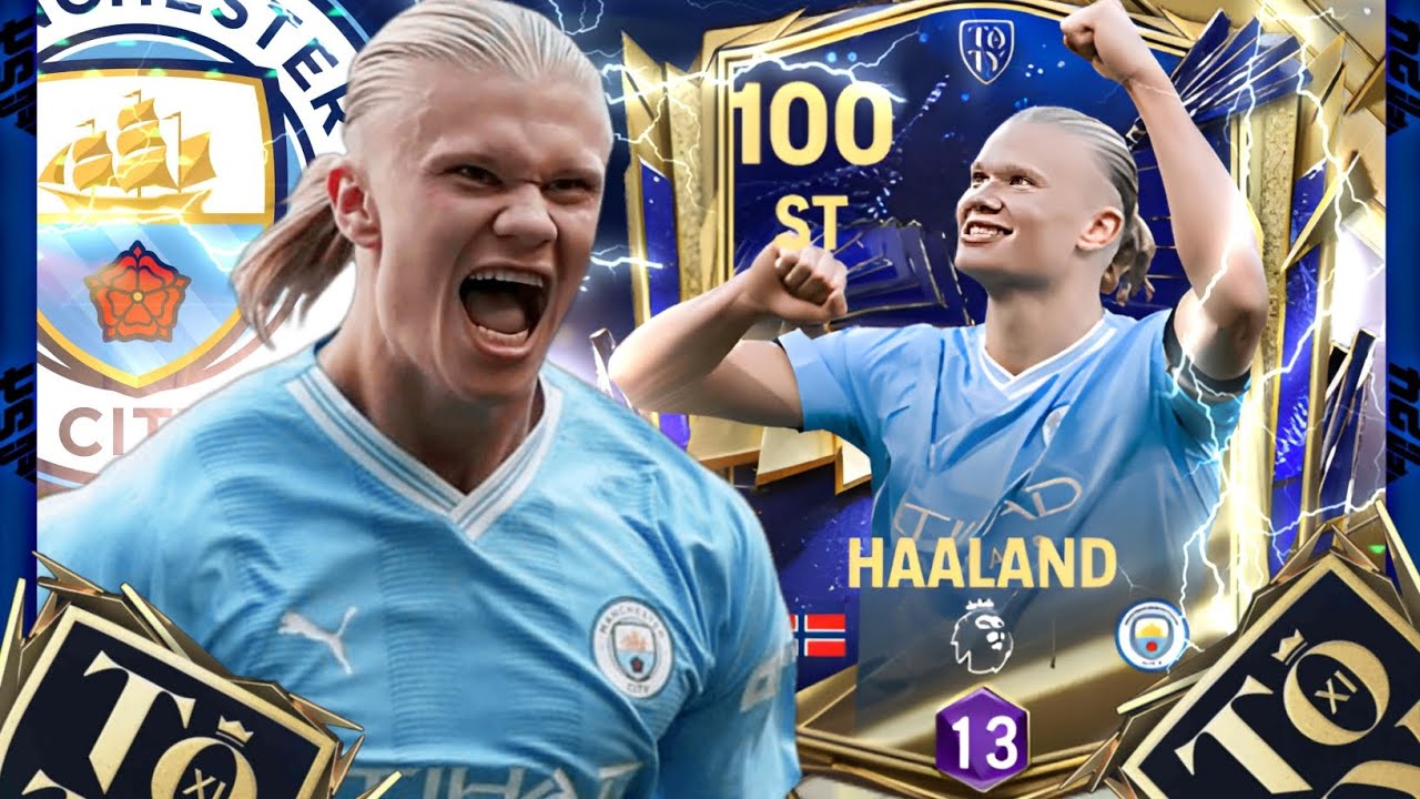FC MOBILE| ERLING HAALAND 100 RATED UTOTY CARD GAMEPLAY REVIEW| BEST ST ...
