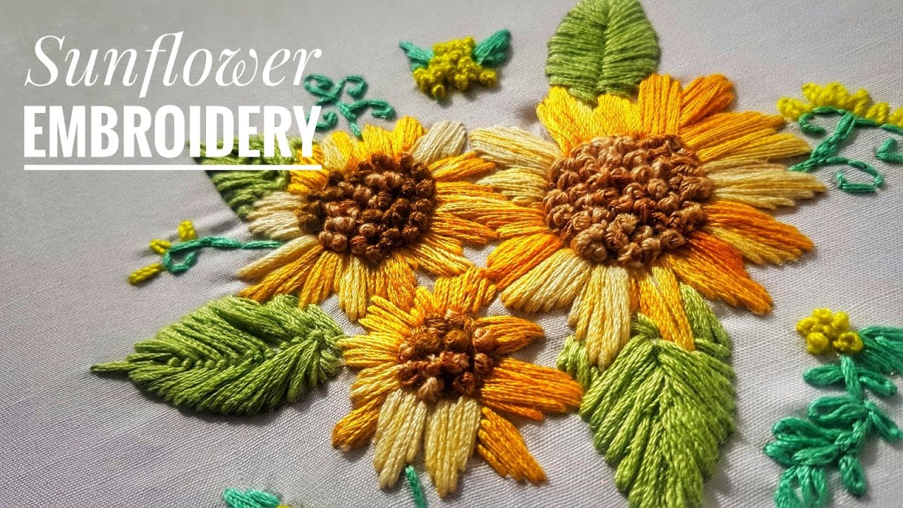 Easy and Quick | DIY Sun Flower Embroidery | Step-by-Step Tutorial ...