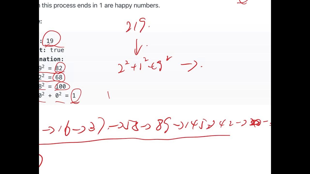 贾考博 LeetCode 202. Happy Number 爸爸的快乐你想象不到 - YouTube