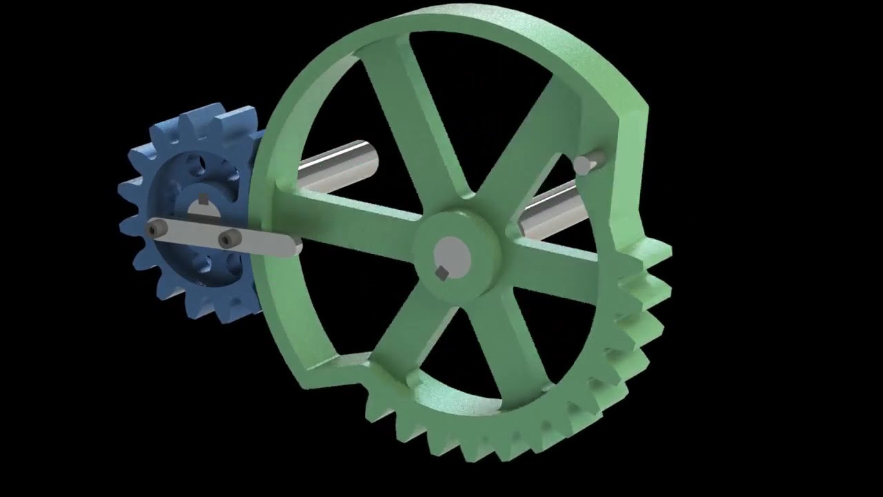 Intermittent cut gears - YouTube