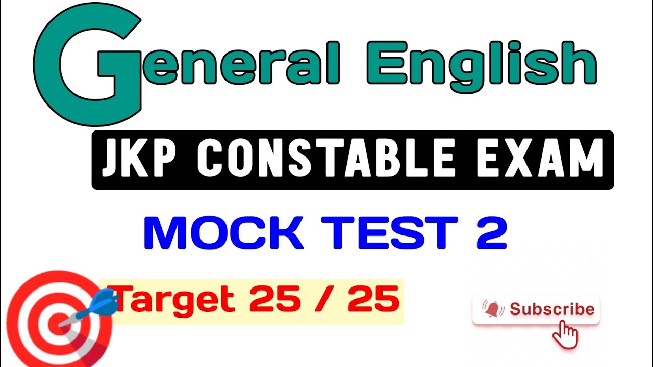 General English | Mock Test 2 | For Jkp Constable exam | J&K high court ...