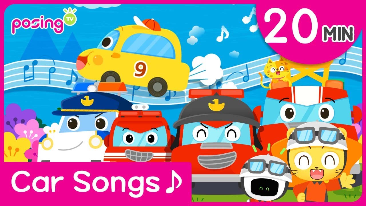 (20min) 🚓💨 Car Songs | Pooping car, Police car, Fire truck |Poo, Fart ...