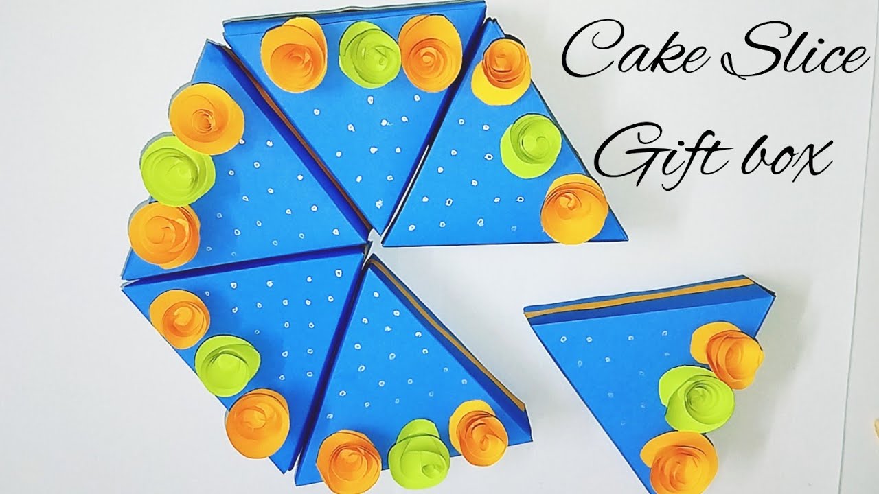 DIY cake slice gift box | DIY paper cake slice | cake cutting - YouTube