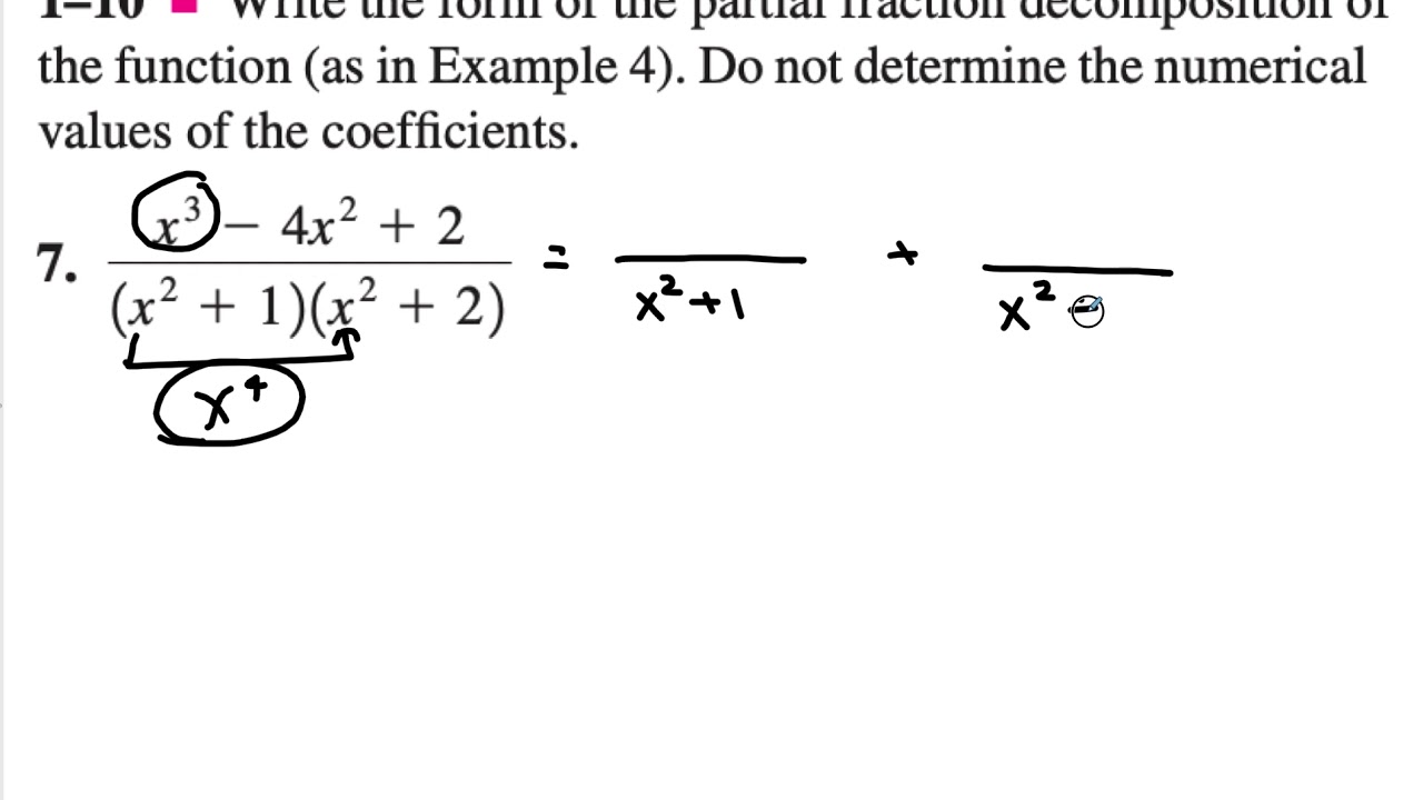 Precalculus HW review partial fraction 1 - YouTube