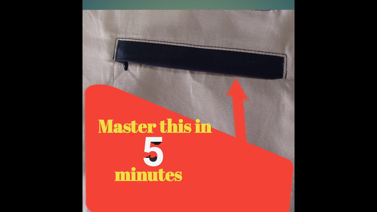 How to sew zip on a single welt pocket - YouTube