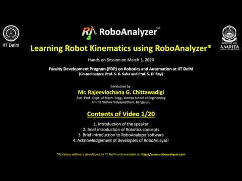 Video 1: Introduction to Robotics and RoboAnalyzer - YouTube