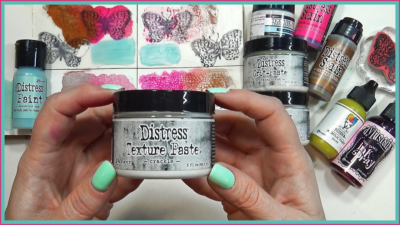 Experimenting with Distress Texture Pastes - YouTube
