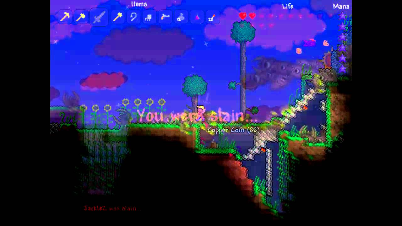 Terraria - Eater of Worlds Boss - YouTube