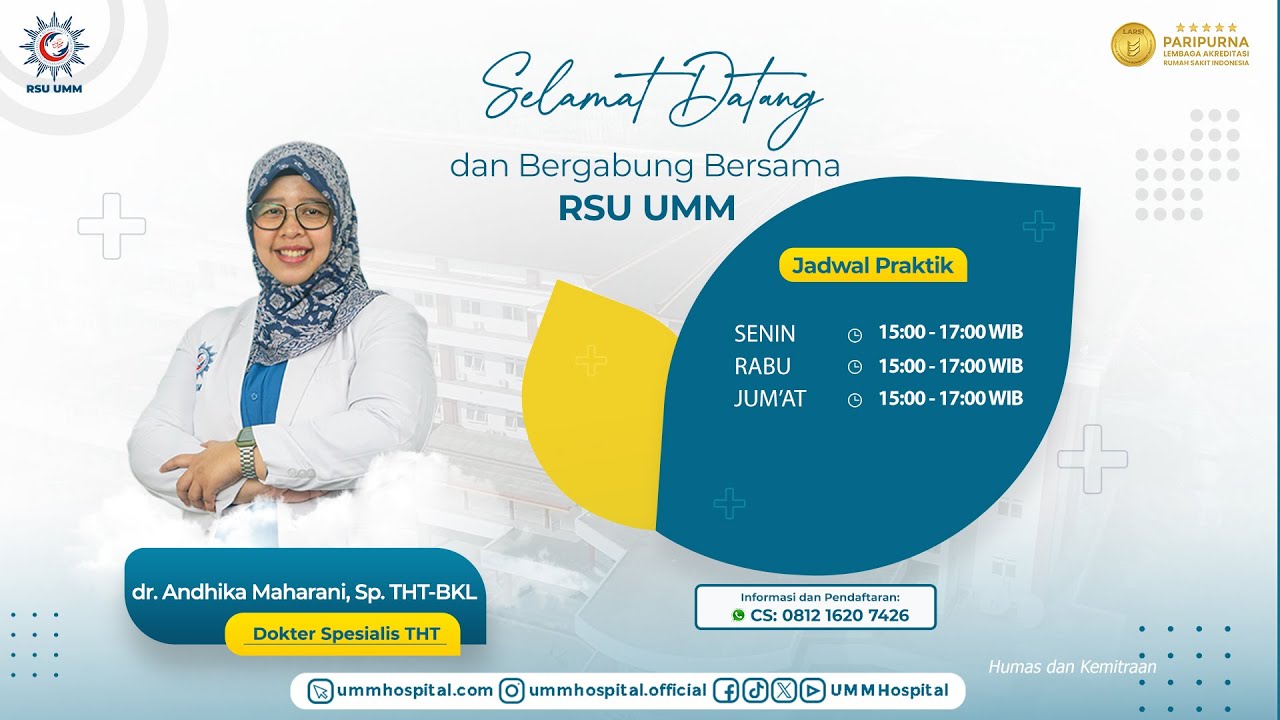 Selamat Datang dan Bergabung Di RSU UMM dr Andhika Maharani, Sp. THT ...