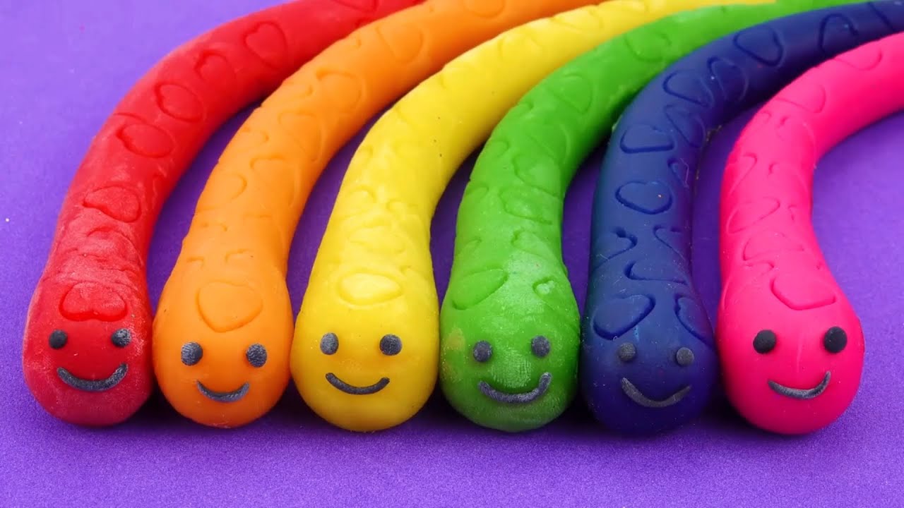 New Satisfying Video l How To Make Rainbow Eel with Play Doh Cutting ...
