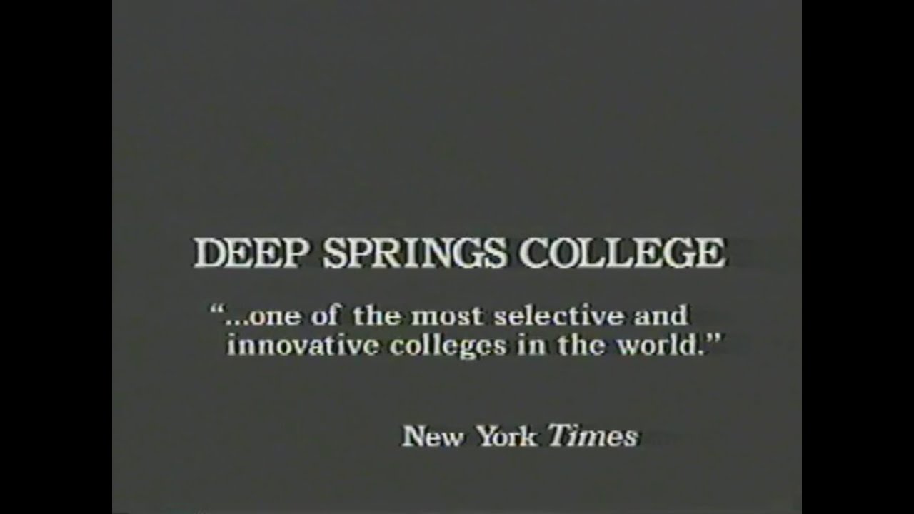 Deep Springs College - 1995 Promotional VHS - YouTube