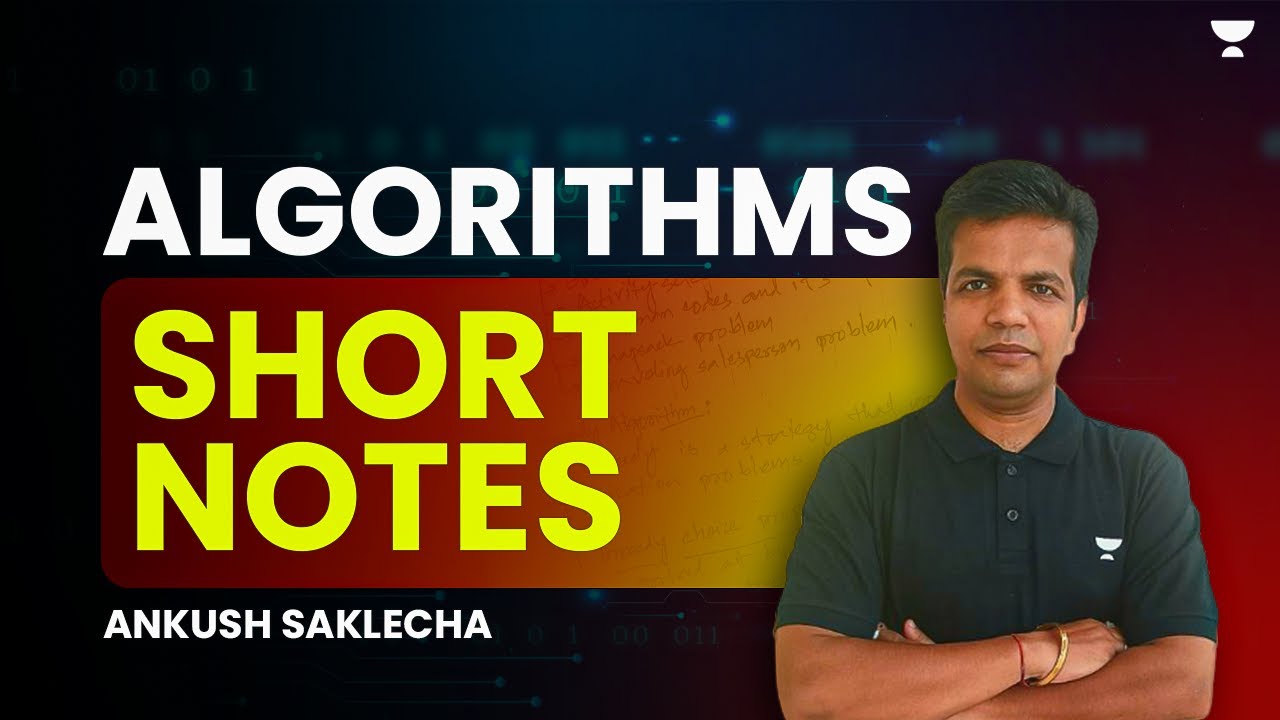 Algorithms Short Notes Gate 2024 Ankush Saklecha Youtube
