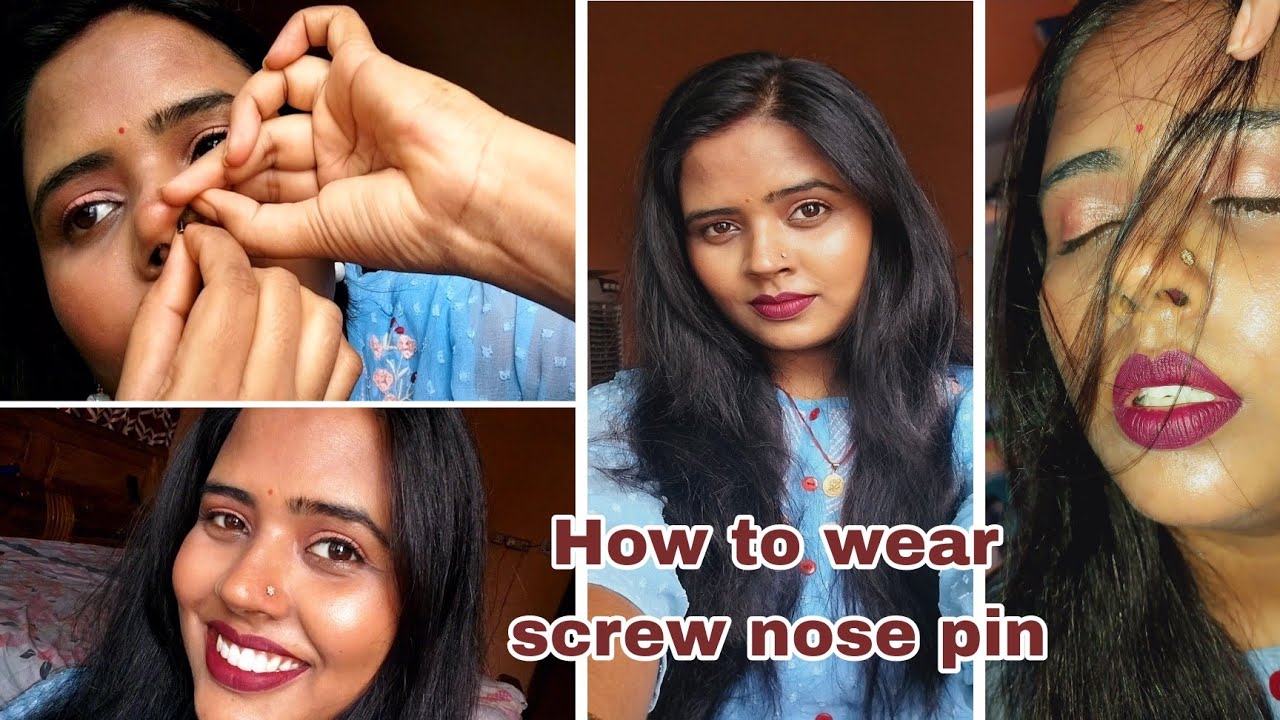 Tanishq Dimond screw Gold Nose Pin how to wear and remove, 26K price ...
