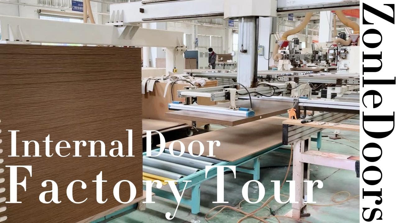 Wooden Door Factory Tour: Interior Wood pvc HDF Door Sliding Prehung ...