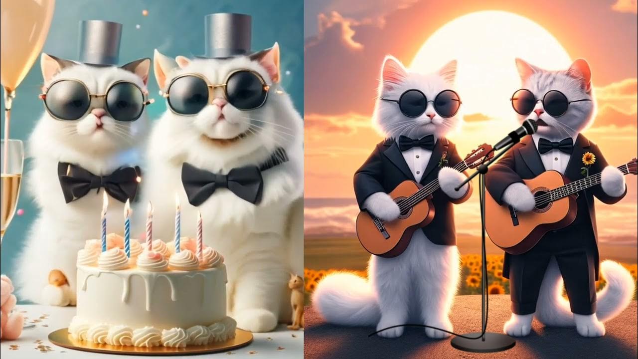 ANIMATED CATS SINGING HAPPY BIRTHDAY SONG CAT POEMS WowKidsOffici GEMOY ...