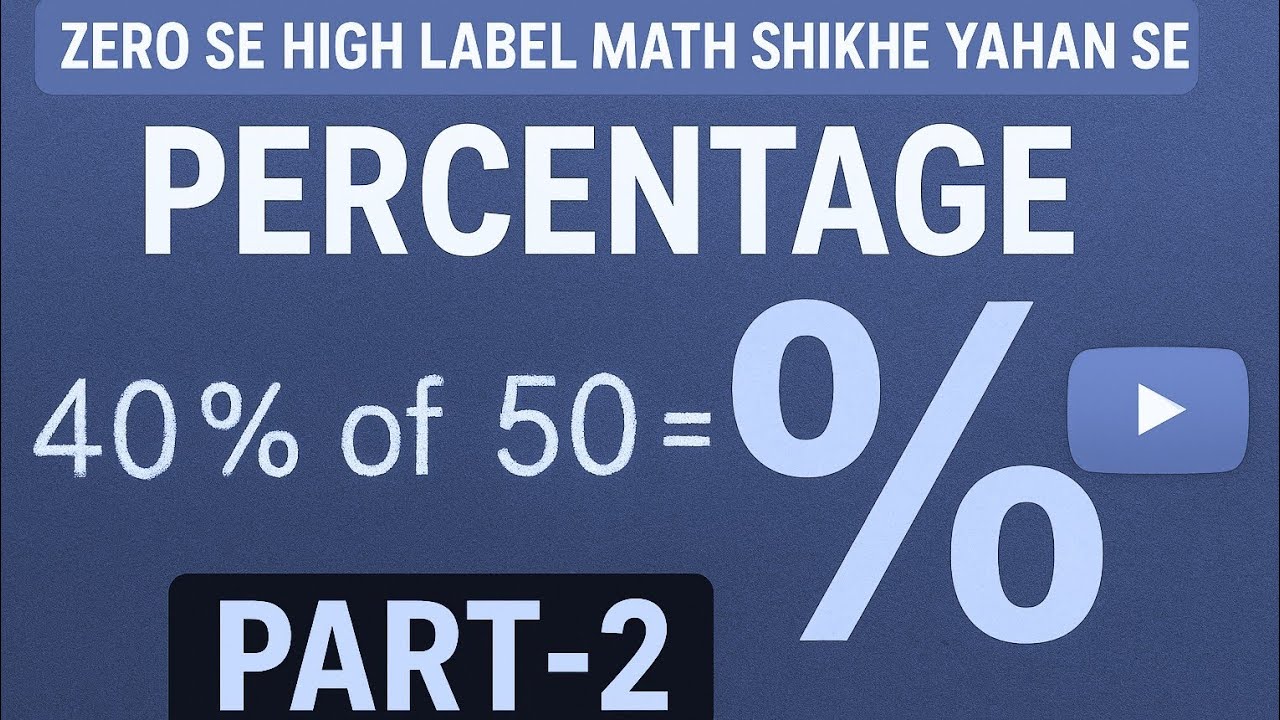 Percentage part 2: How to Find percentage easily (Step by Step).. Basic ...
