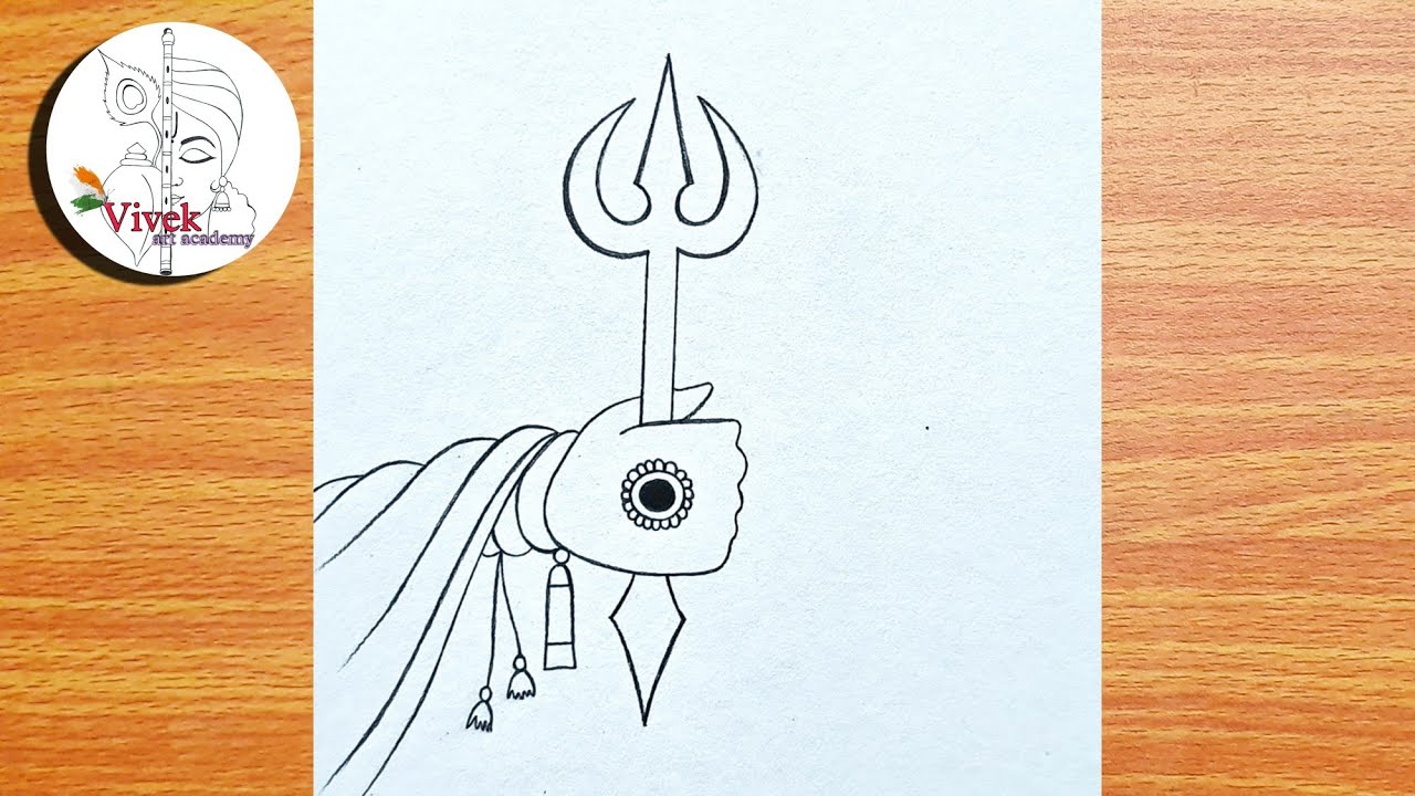How to draw Durga Mata hand holding Trishul, easy drawing for navratri ...
