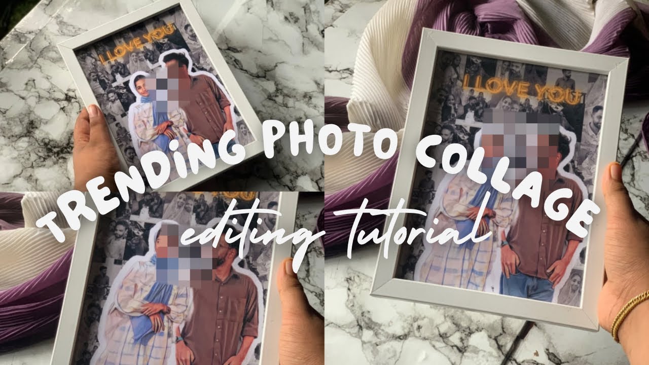 Trending photo collage editing tutorial 💜🍒photo editing / photo frame ...