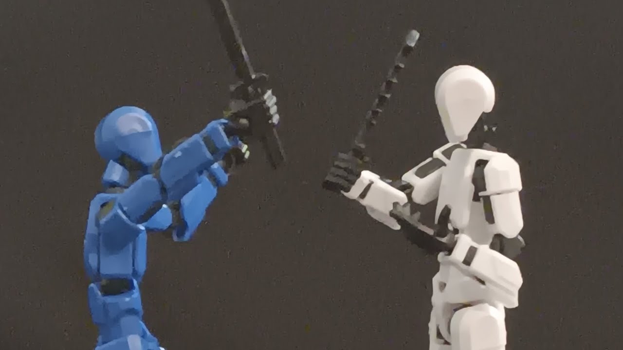 Blue vs White D13 action figures stop motion. - YouTube