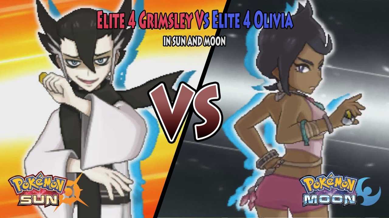 Pokemon Sun and Moon: Grimsley Vs Olivia (Unova Elite Four Vs Alola ...