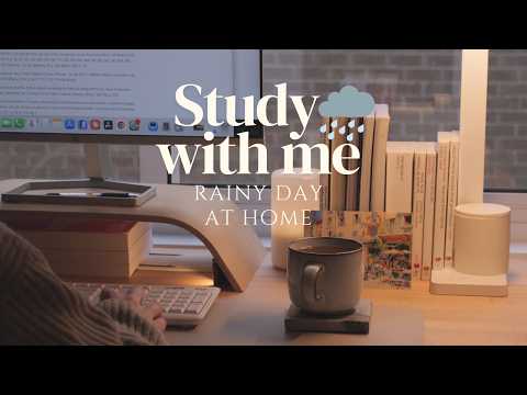 🌧️ 2-HOUR STUDY WITH ME on a RAINY DAY | Rain Sound, No Music | Pomodoro 50/10