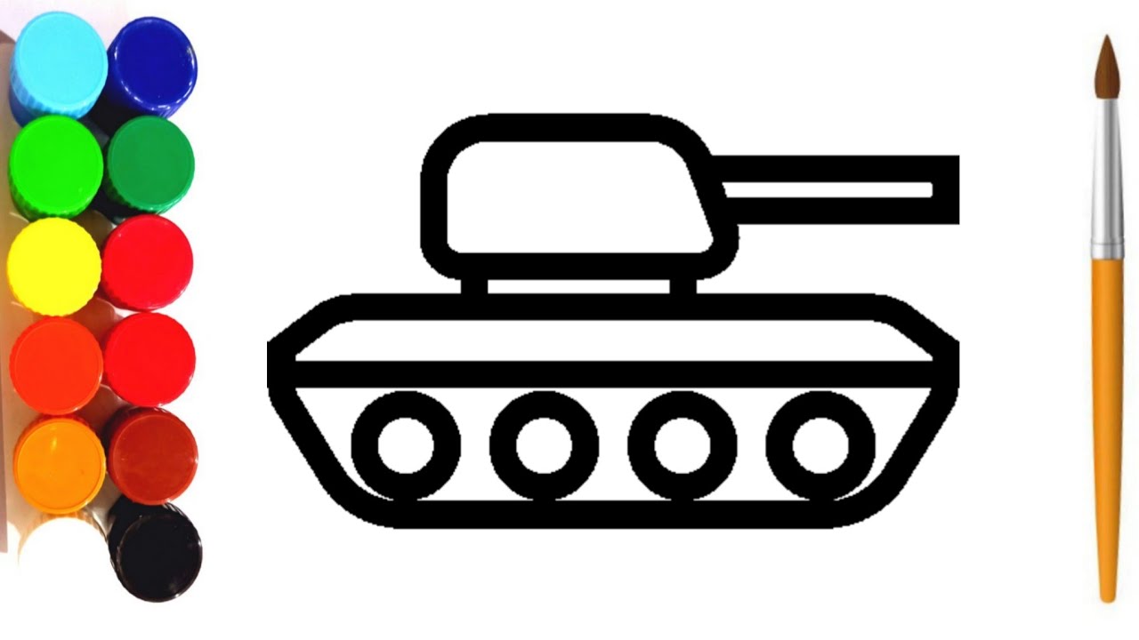 How to Draw Army Tank For Kids and Coloring Step by Step | Army Tank ...