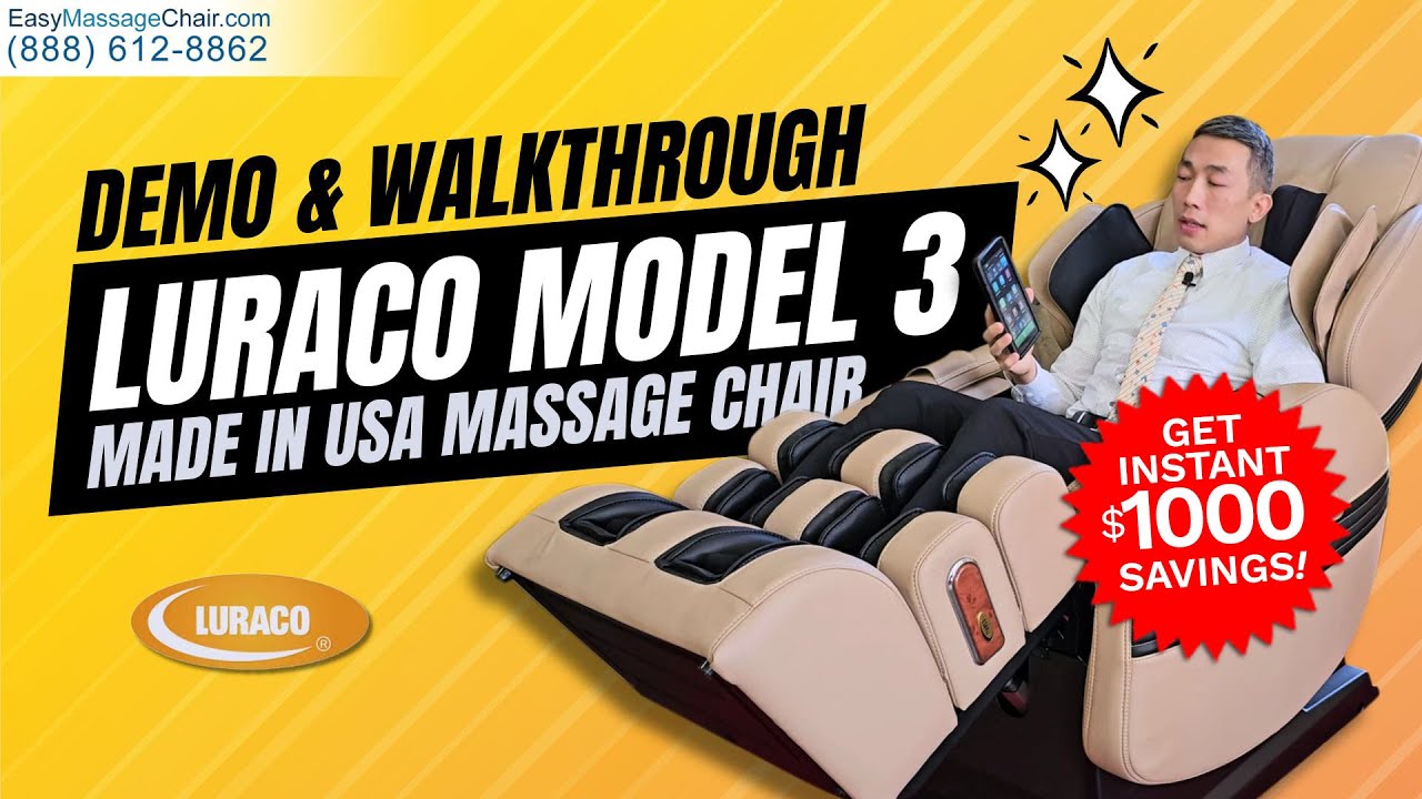Demo and walkthrough of the Made in USA Massage Chair, the Luraco Model ...