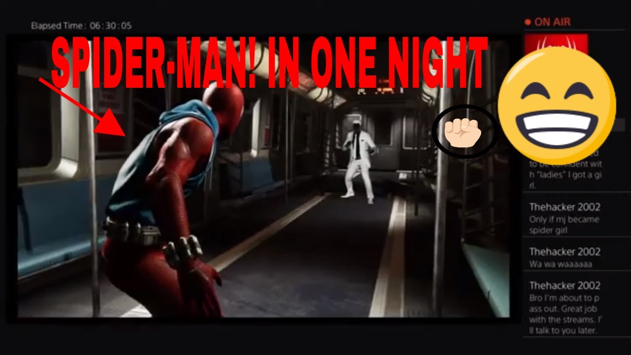 PLAYING SPIDER-MAN PS4 IN ONE NIGHT!! - YouTube