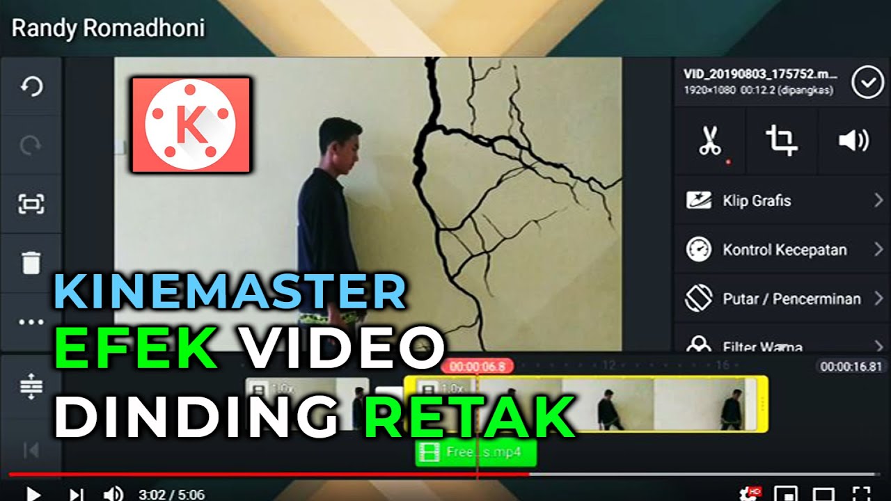 Bikin video Efek dinding retak dengan kinemaster | Tutorial android ...