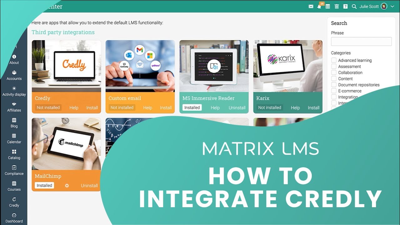 MATRIX LMS integration with Credly - YouTube