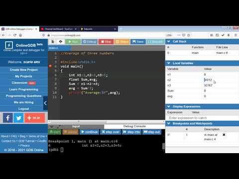 onlinegdb debugging - YouTube
