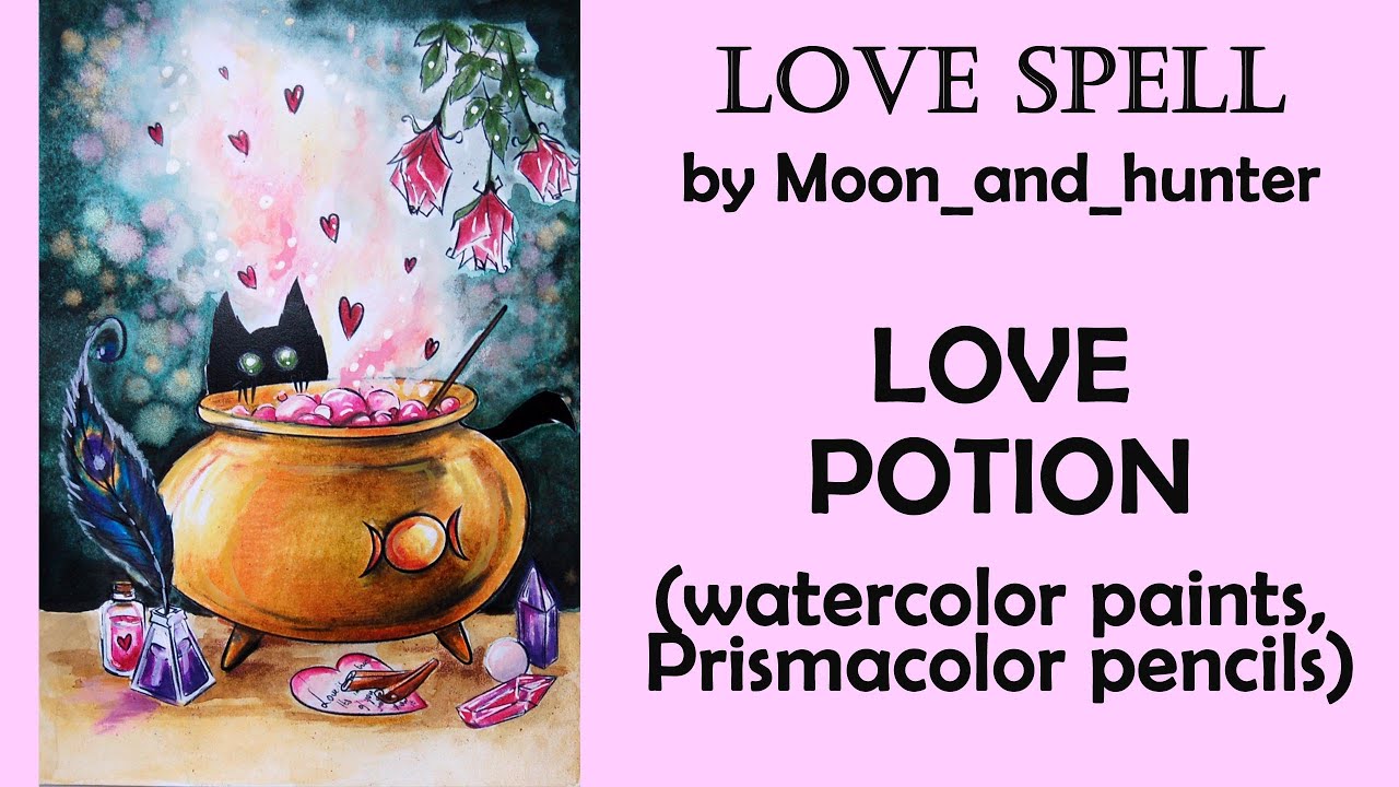 Love Potion #Coloring in 'Love Spell' with watercolor and Prismacolor ...