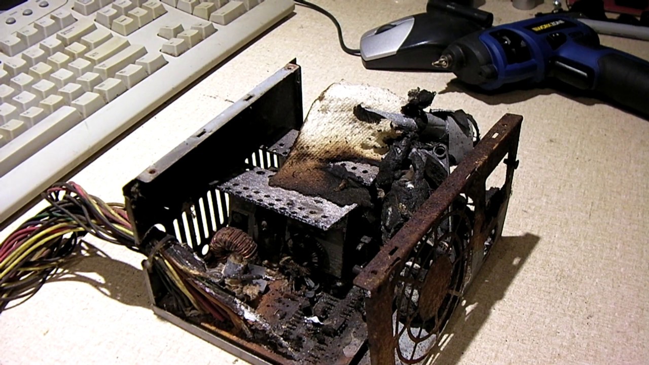 What's left of the charred remains of an A-Power Power Supply - YouTube