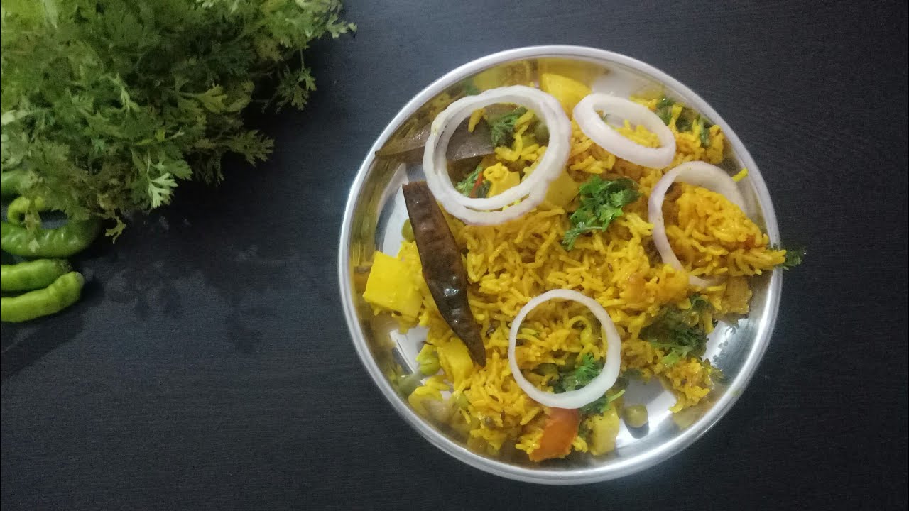 Tehri recipe/aloo matar pulao/how to make veg pulao/masala pulao/one ...