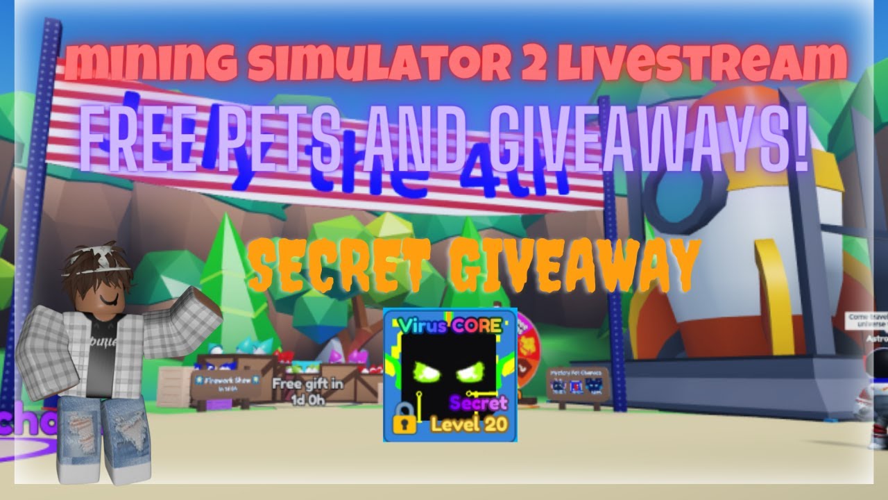 🔴Roblox Mining Simulator 2 Live Free Pets and Secret Pet Giveaways ...