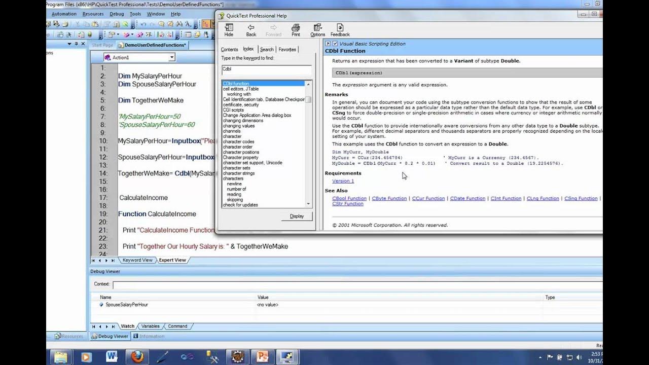 Learn How to create User Defined Functions in VBScript - YouTube