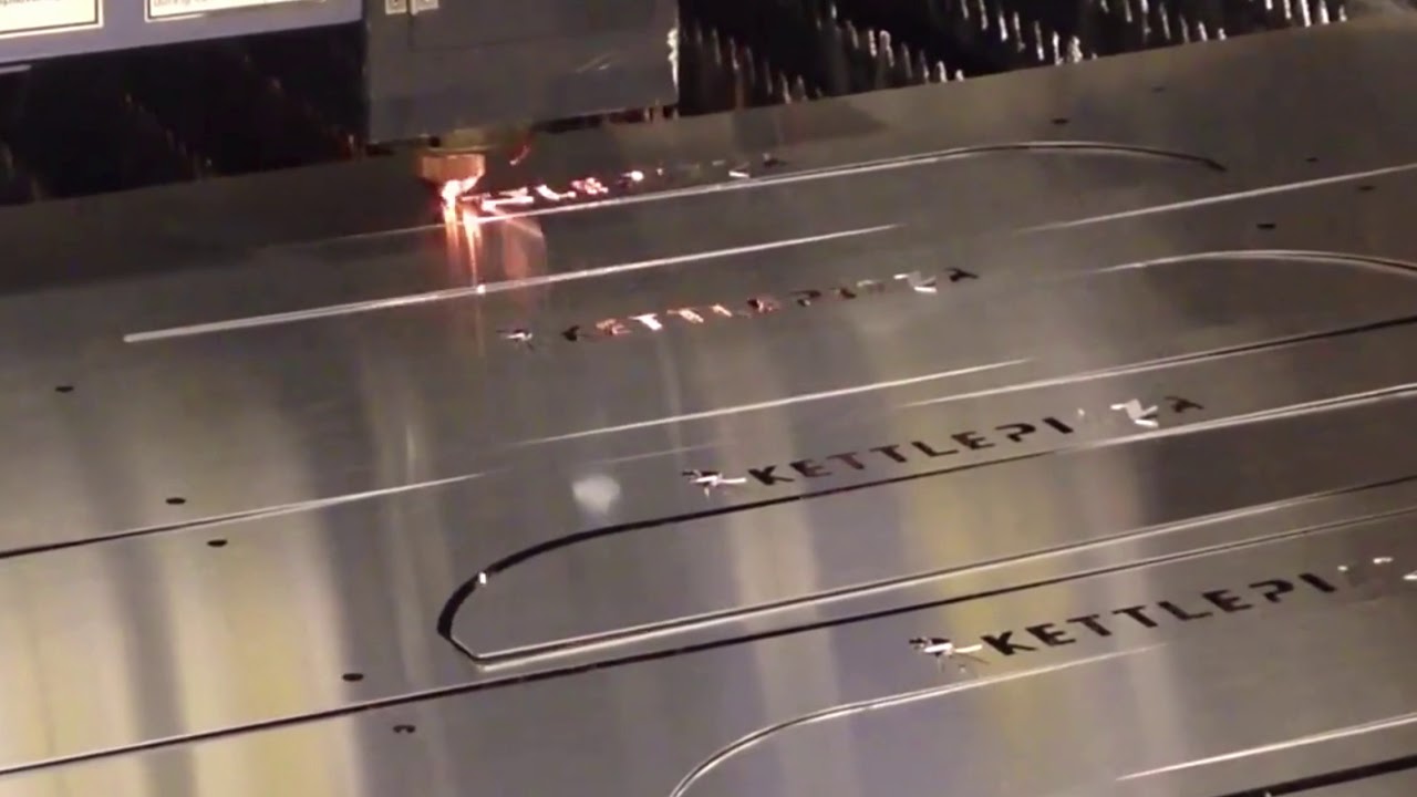 KettlePizza Laser Cutting - Made in USA Pizza Ovens - YouTube