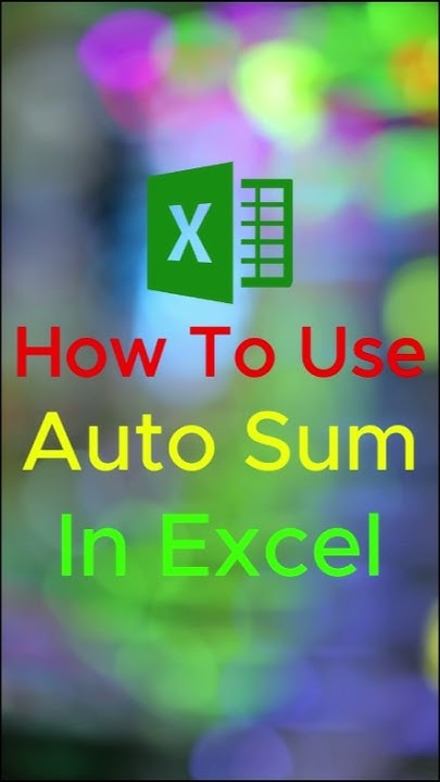 How to use Auto Sum in Excel | Excel tricks 001 #excel #home #shorts #2025 @SathnulaNaxus - YouTube